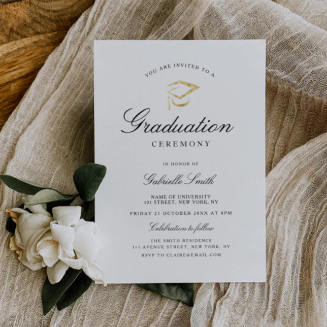 lovely elegant graduation ceremony invitation | Zazzle