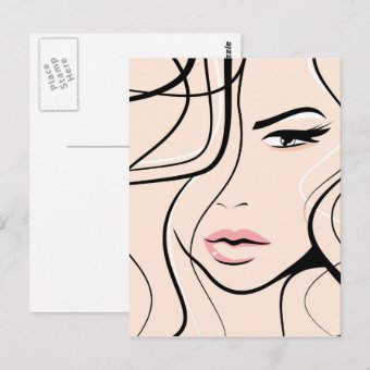 Lovely female face postcard | Zazzle