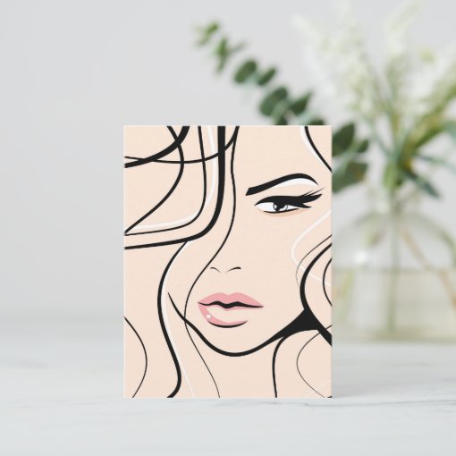 Lovely female face postcard | Zazzle