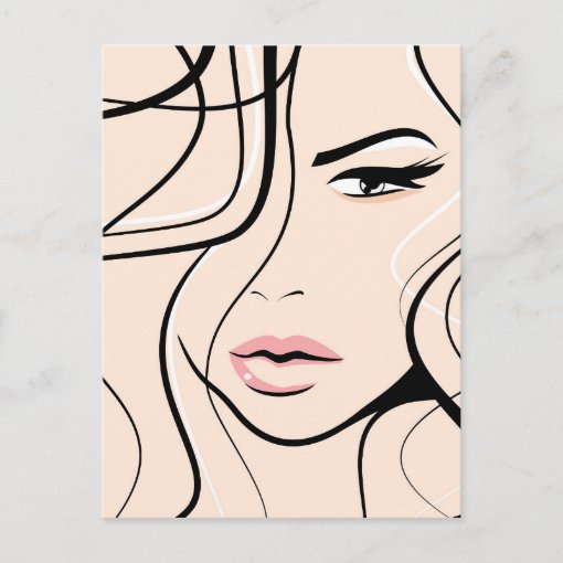 Lovely female face postcard | Zazzle