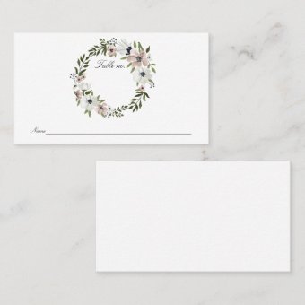 Lovely Floral Place Cards | Zazzle