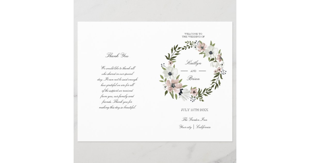 Lovely Floral - wedding program | Zazzle