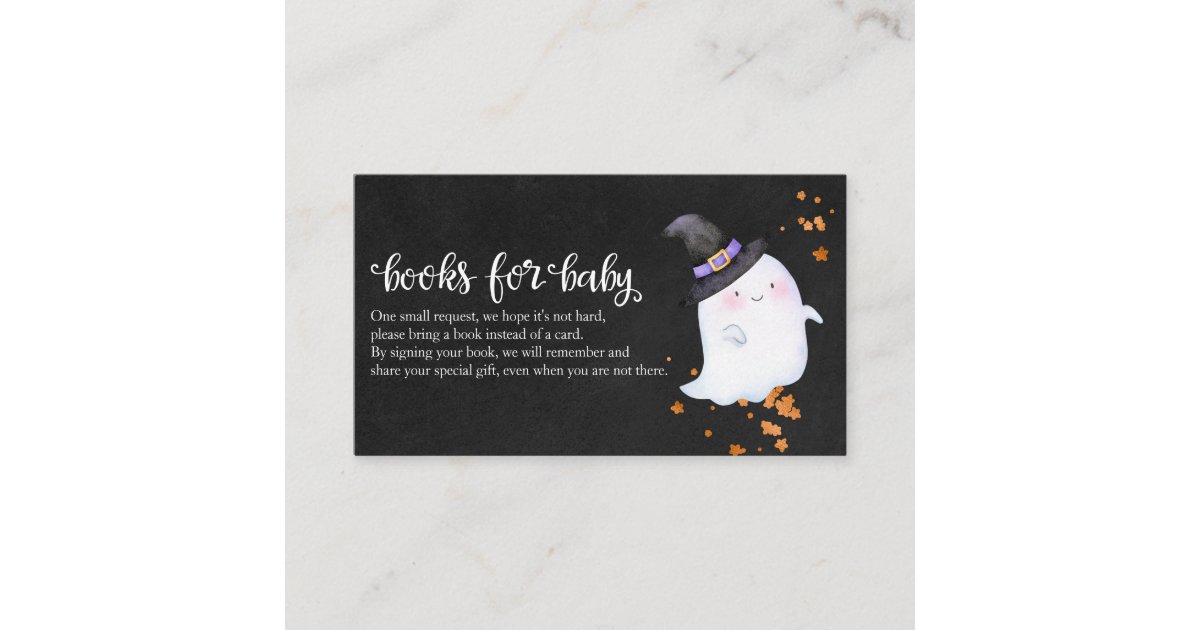 Lovely Ghost Halloween Baby Shower Books For Baby Enclosure Card | Zazzle