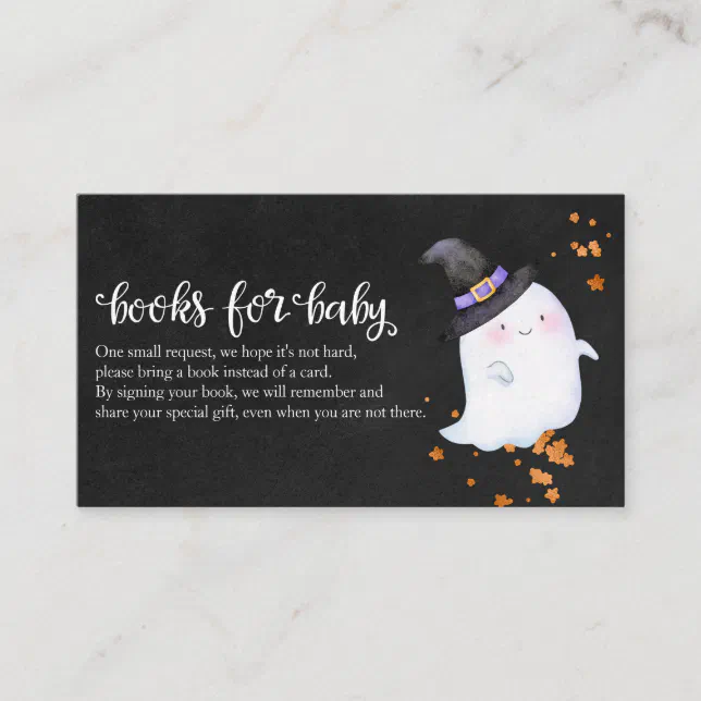 Lovely Ghost Halloween Baby Shower Books For Baby Enclosure Card | Zazzle
