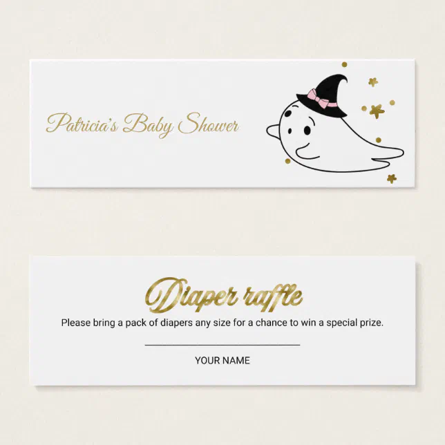 Lovely Ghost Halloween Baby Shower Diaper Raffle | Zazzle