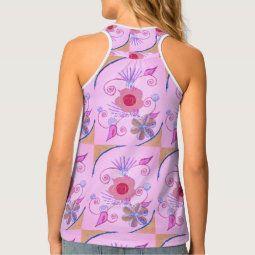 Lovely Girly Floral Baby Pink Princess DIY Tank Top | Zazzle