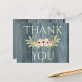 Lovely Green Rustic Thank You Postcard | Zazzle