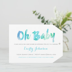 Lovely Hand Lettered Baby Boy Shower Invitation | Zazzle