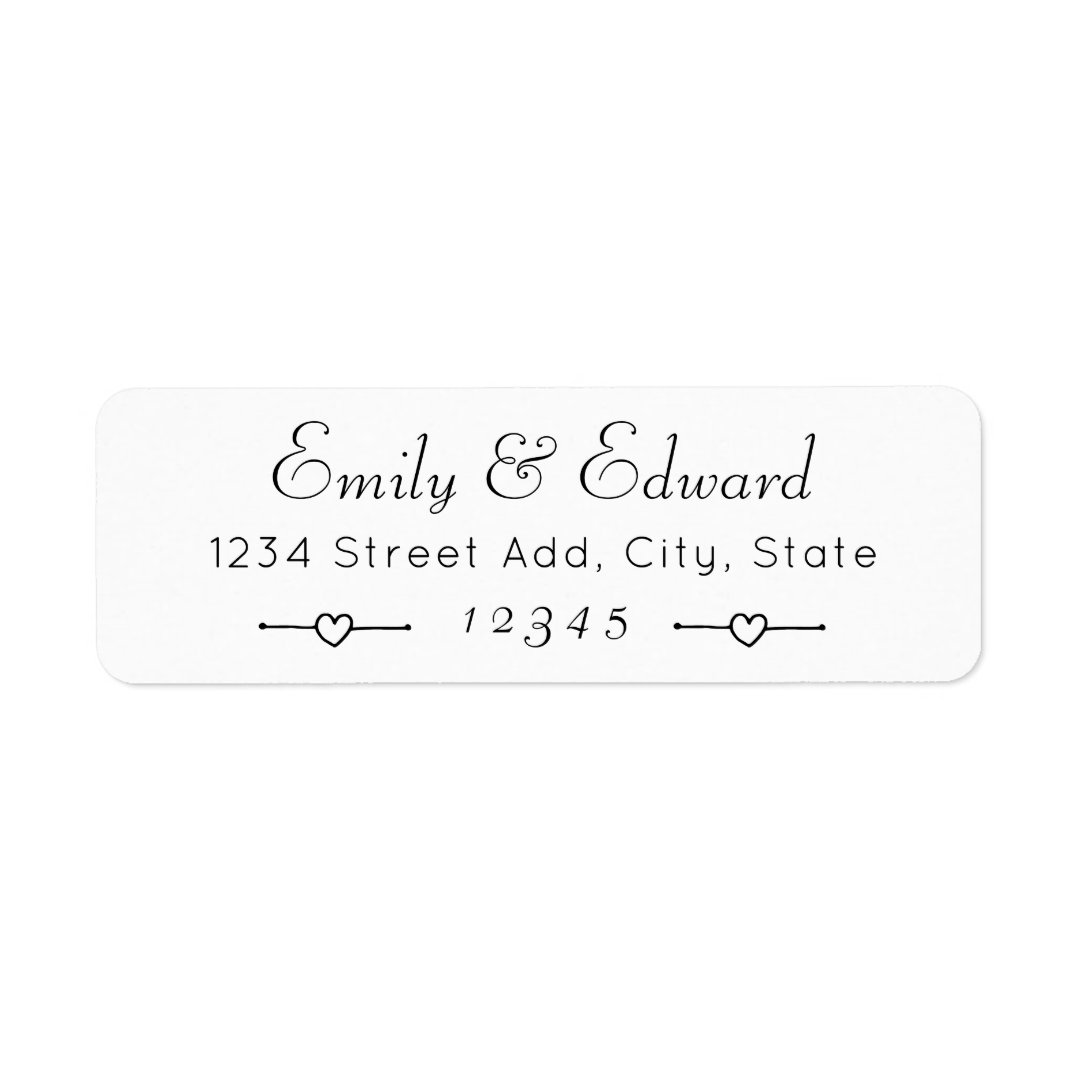 Lovely Hearts Couple Names Wedding Return Address Label | Zazzle