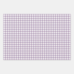 Lovely Lavender Gingham Check Pattern Wrapping Paper Sheets | Zazzle