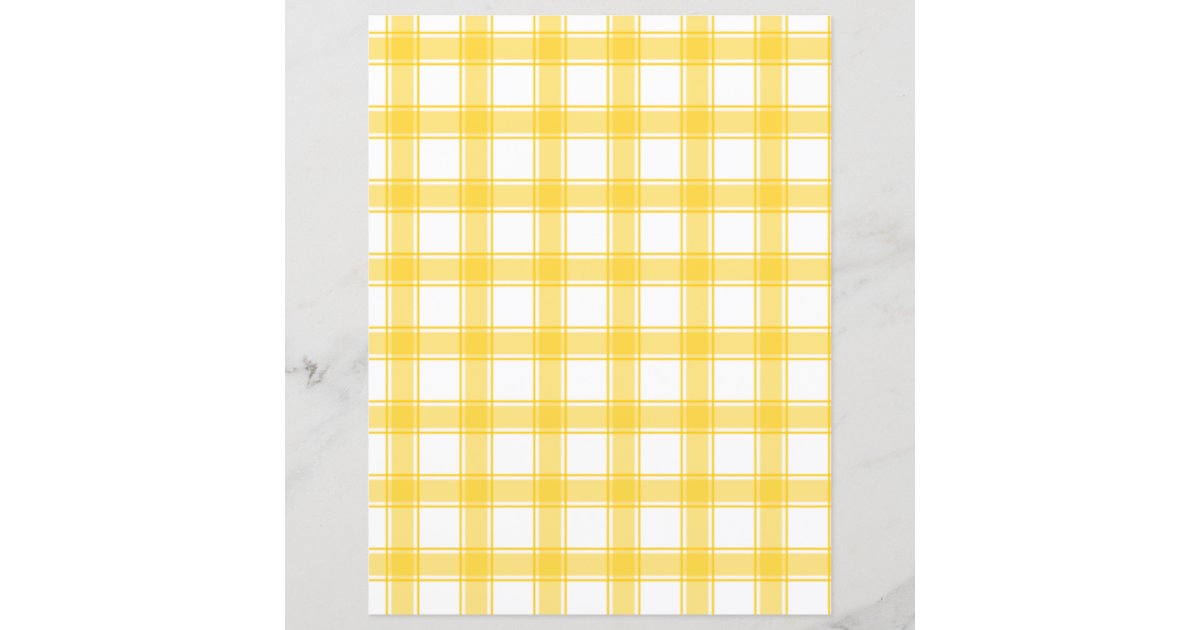 Lovely Lemon Yellow Plaid Scrapbook Paper | Zazzle