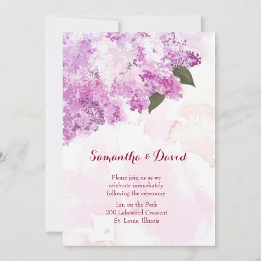 Lovely Lilacs Custom Wedding Invitation | Zazzle