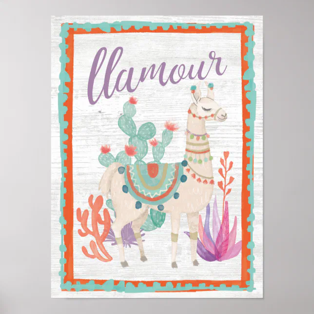 Lovely Llamas II Llamour Poster | Zazzle