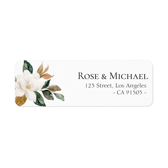 lovely magnolia florals address label | Zazzle.com