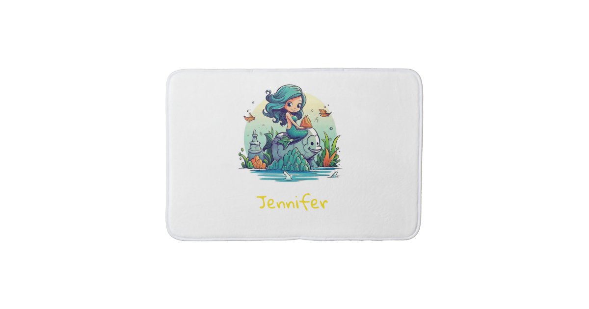 Lovely Mermaid Bath Mat | Zazzle