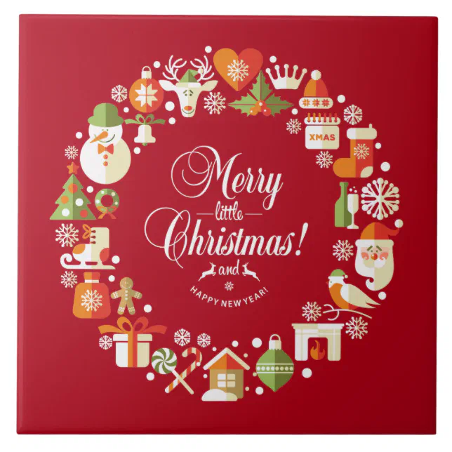 Lovely Merry Little Christmas | Ceramic Tiles | Zazzle