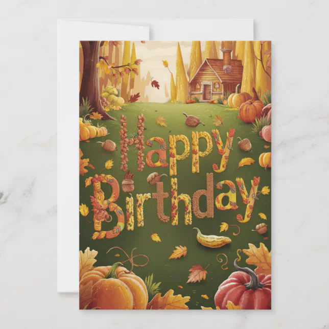 Lovely Mystical Season Autumn Fall Happy Birthday Card | Zazzle