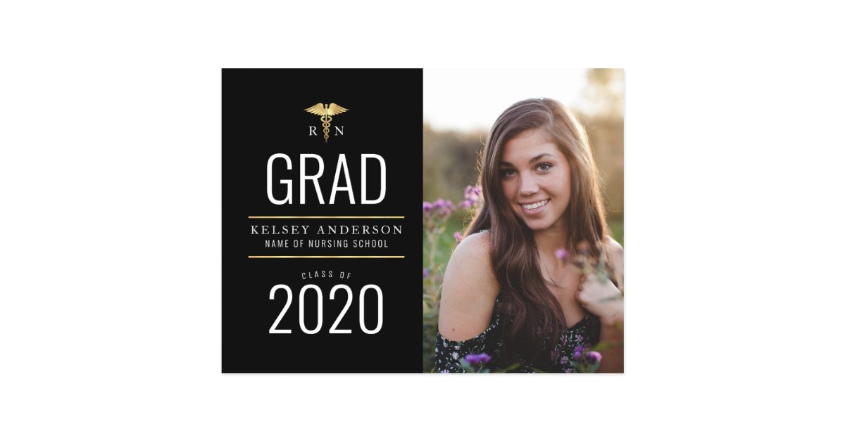 lovely nursing school graduation announcement postcard | Zazzle.com