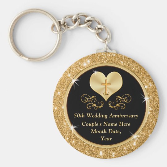 Lovely Personalized 50th Anniversary Party Favors Keychain | Zazzle.com