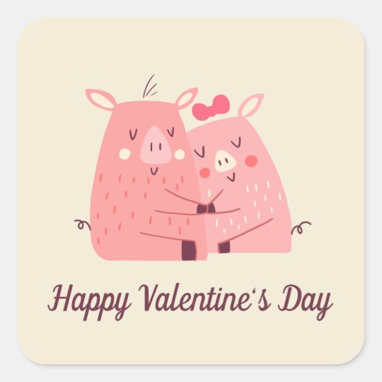 Lovely Pigs Couple Valentine | Sticker Seal | Zazzle.com