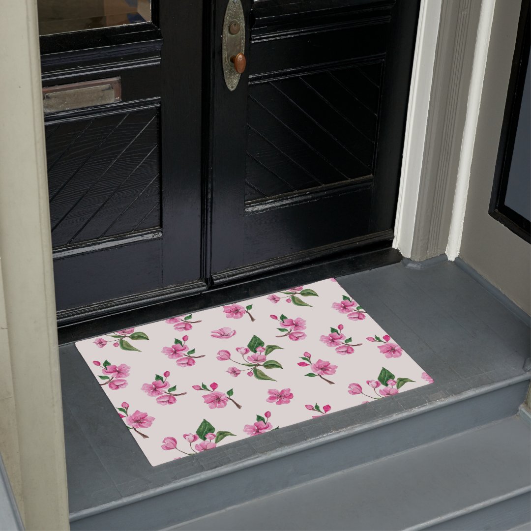 Lovely Pink Cherry Blossom | Doormat | Zazzle