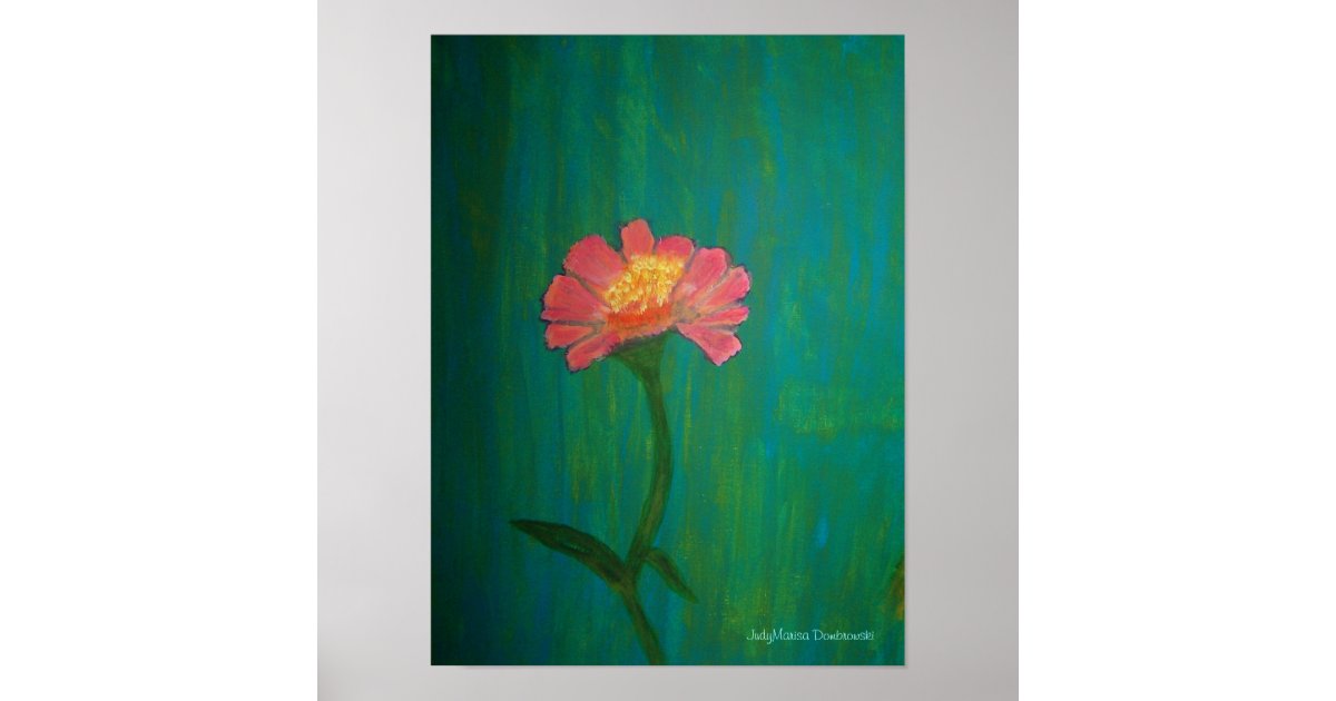 Lovely Pink Zinnia Poster | Zazzle