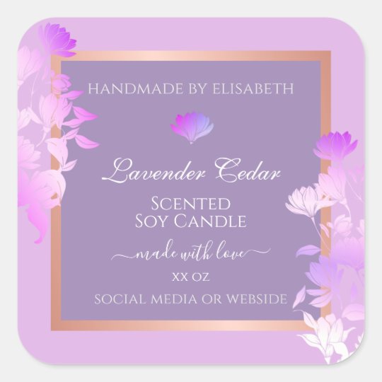 Lovely Purple Floral Product Packaging Labels Chic | Zazzle.com