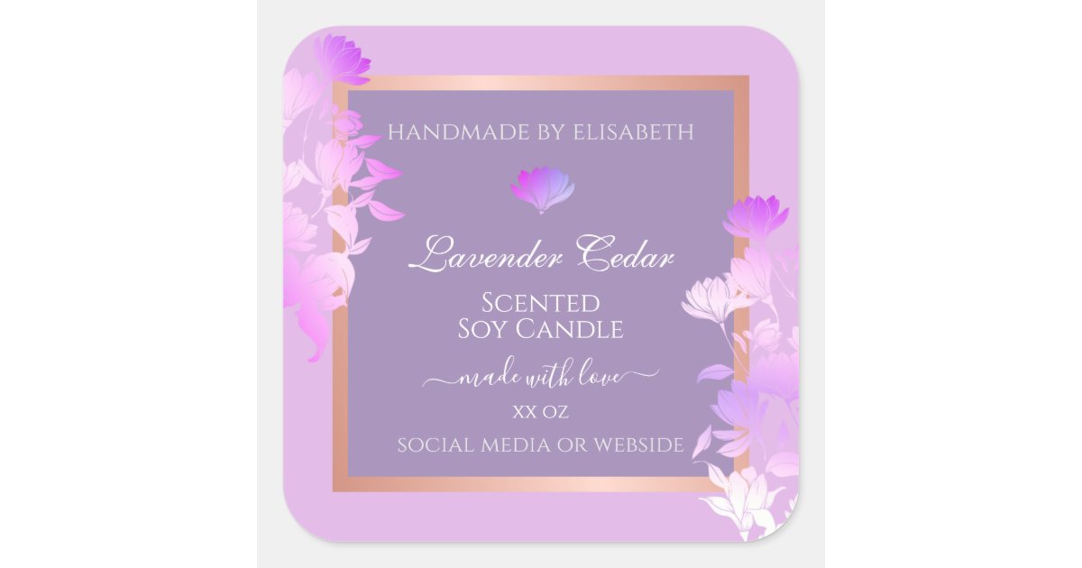Lovely Purple Floral Product Packaging Labels Chic | Zazzle