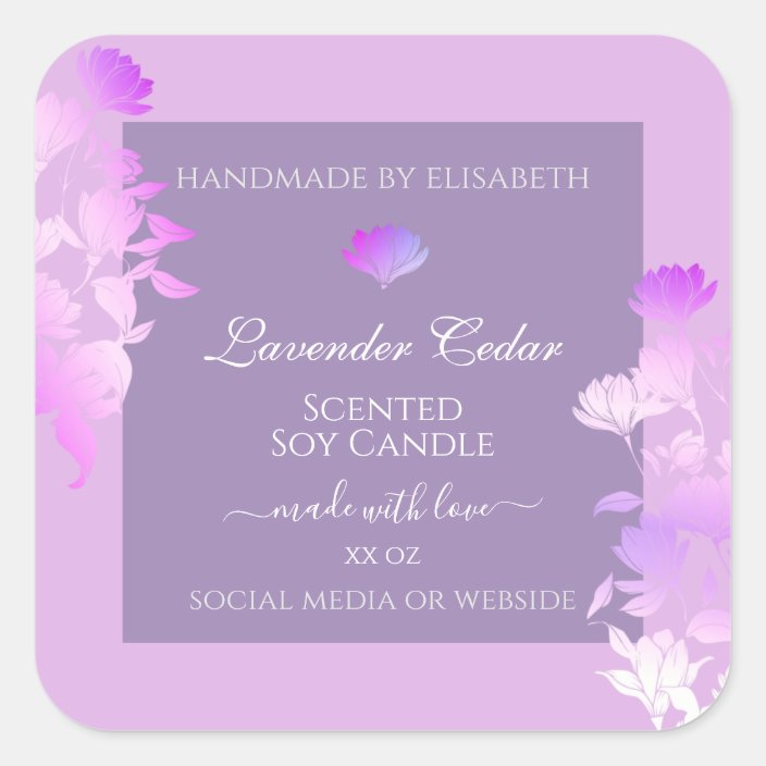 Lovely Purple Floral Product Packaging Labels Chic | Zazzle.com