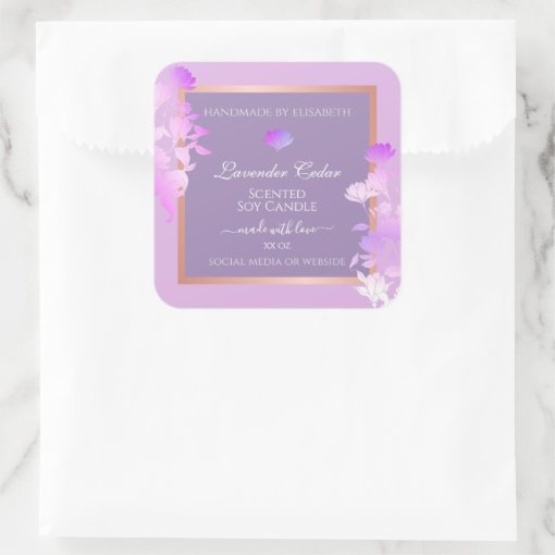 Lovely Purple Floral Product Packaging Labels Chic | Zazzle