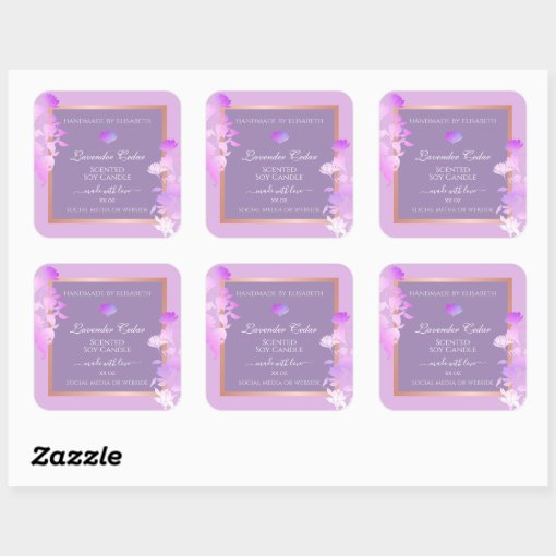 Lovely Purple Floral Product Packaging Labels Chic | Zazzle