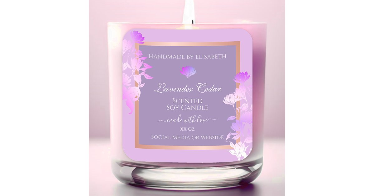 Lovely Purple Floral Product Packaging Labels Chic | Zazzle