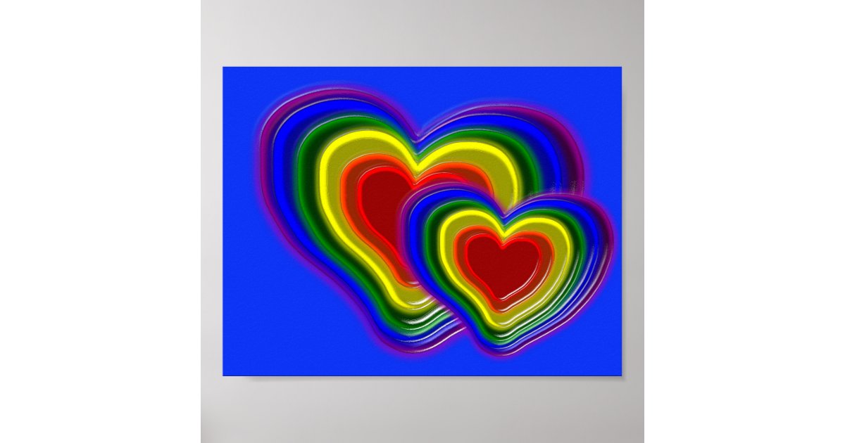 lovely rainbow heart poster | Zazzle