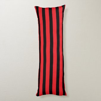 Lovely Red and Black striped Idoma inspired Body Pillow | Zazzle