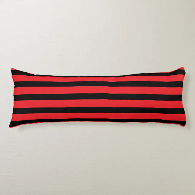 Lovely Red and Black striped Idoma inspired Body Pillow | Zazzle