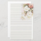 Lovely Roses Lined Stationery Paper | Zazzle