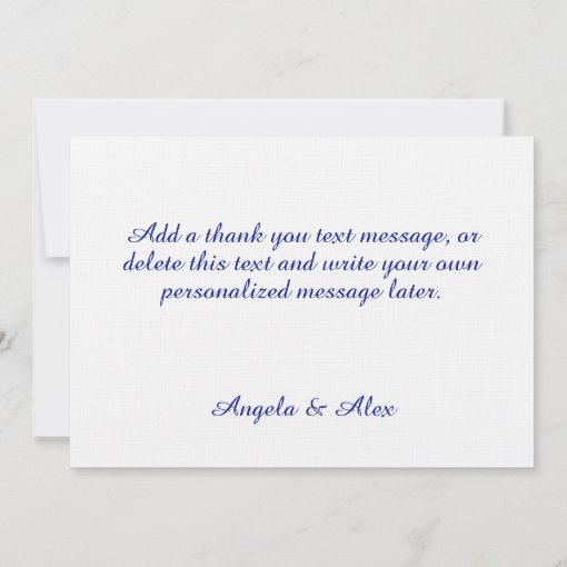 Lovely Royal Blue Calligraphy Script Thank You Card | Zazzle