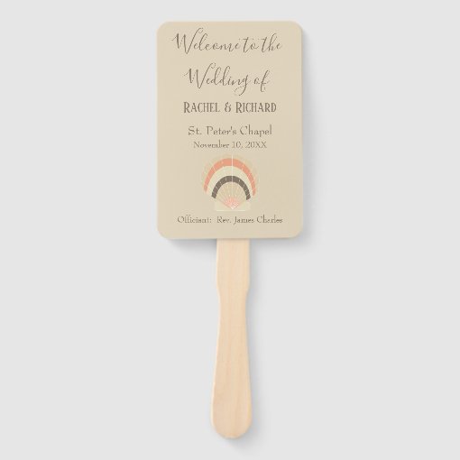 Lovely Seashell Tropical Wedding Program Hand Fan | Zazzle