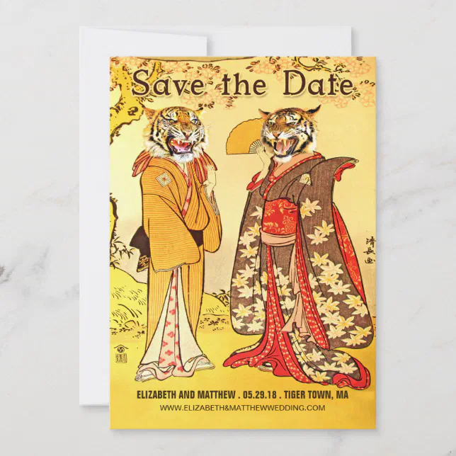 Lovely Tiger People Save the Date Invitations | Zazzle