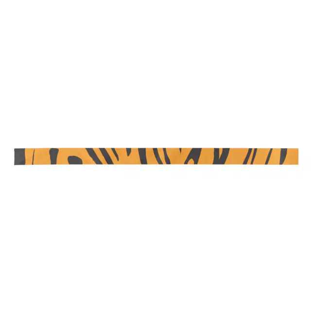 Lovely tiger print orange and black satin ribbon | Zazzle