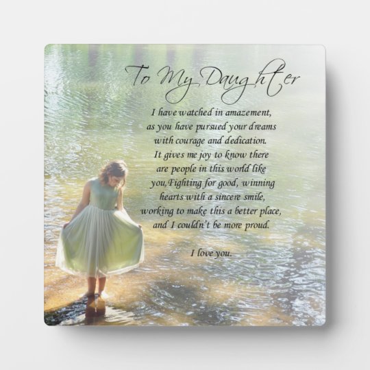 Lovely "To My Daughter" Gift Plaque | Zazzle.com
