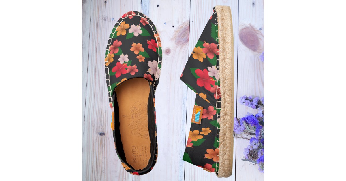 Lovely Tropical Hawaiian Hibiscus Floral Pattern Espadrilles | Zazzle