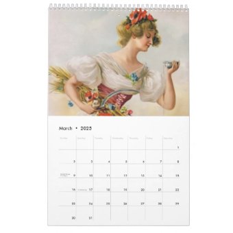 Lovely Vintage Art, Monthly, Custom Calendar | Zazzle