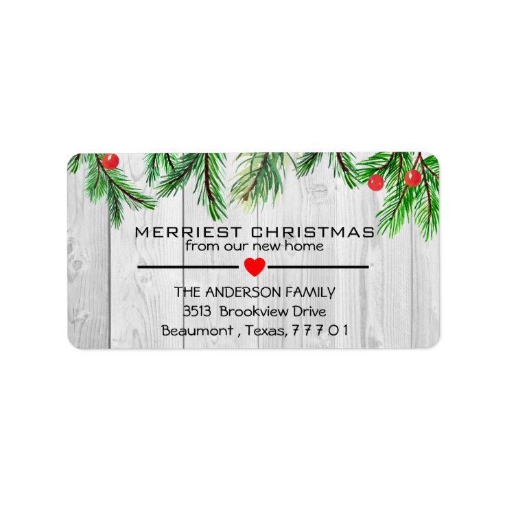 Lovely Watercolor Foliage New Home Address label | Zazzle