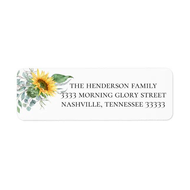 Lovely Watercolor Sunflower Label | Zazzle