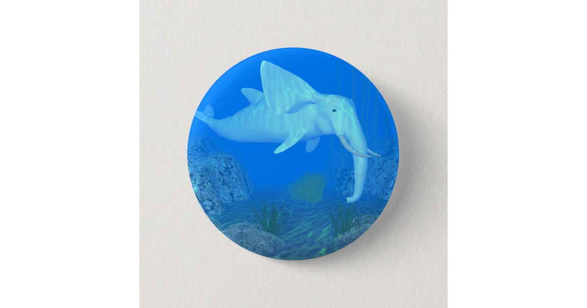 Lovely Whale Elephant Hybrid Button | Zazzle
