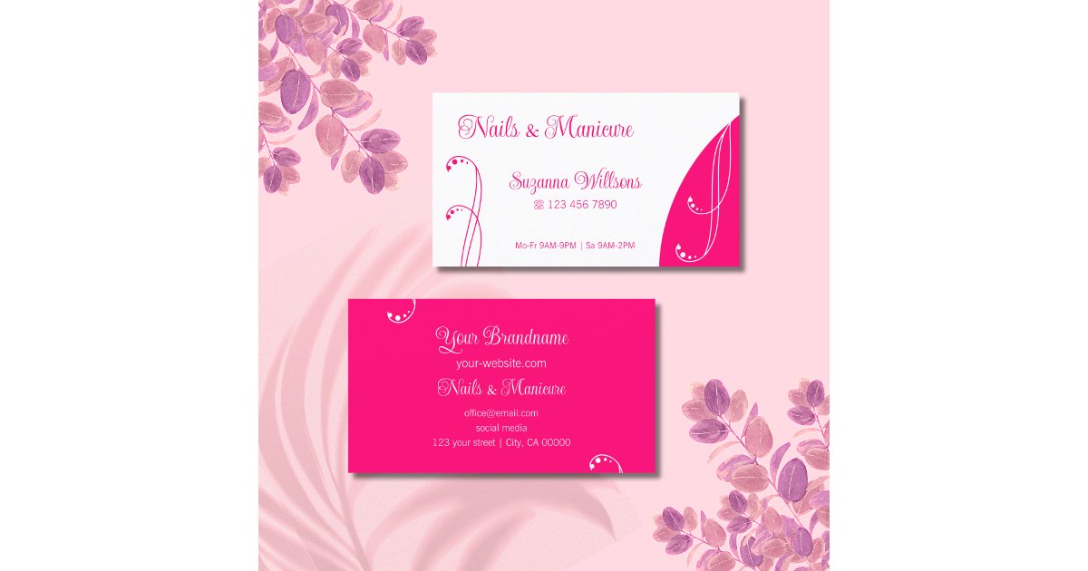 Lovely White and Pink Ornamental Squiggled Ornate Business Card | Zazzle
