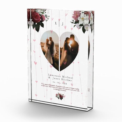 Lovely White Heart Shaped Photo collage For Couple | Zazzle
