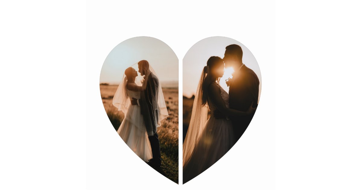 Lovely White Heart Shaped Photo Custom For her him Cutout | Zazzle