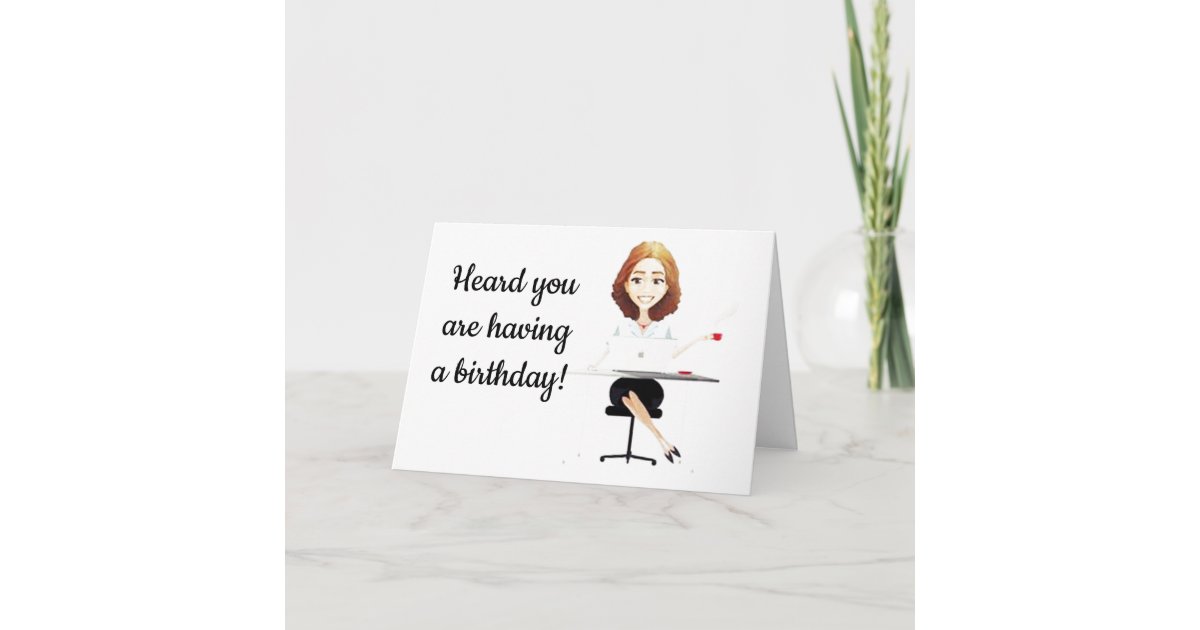 ***LOVELY WORKING LADY CELEBRATE YOUR BIRTHDAY*** CARD | Zazzle
